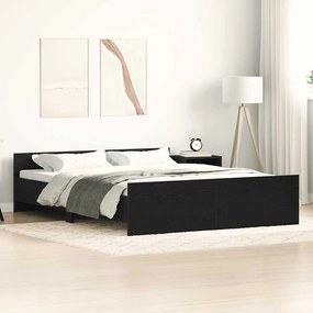 Rám postele bez matrace černý dub 150x200 cm kompozitní dřevo 3329320