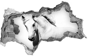 Wallmuralia Fototapeta díra na zeď Bílý kůň 95x73 cm