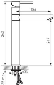 F-Design Flusso, vysoká umyvadlová baterie, chrom lesklý, FD1-FLS-2L-11