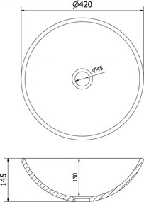 Mexen Mira, skleněné umyvadlo na desku 42 x 42 x 14,5 cm, bílá, 24124230