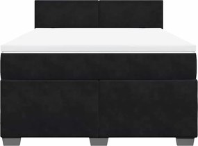 Box spring postel s matrací černá 160x200 cm samet 3286350