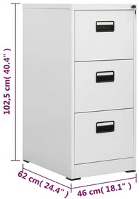 vidaXL Kancelářská skříň světle šedá 46 x 62 x 102,5 cm ocel