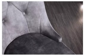 Massive home | 2SET zámecká židle MODERN BAROCCO S RUKOJETÍ šedá samet