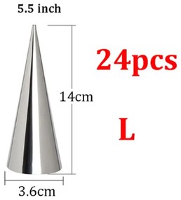 Kuchyňské nerezové kornoutky, trubičky na pečení - 6, 12 nebo 24 ks Barva: 24 ks kuželový L