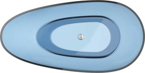 Mexen Glass džínsová volně stojící vana průhledná 170 x 85 cm, chromový uzávěr - 58061708507