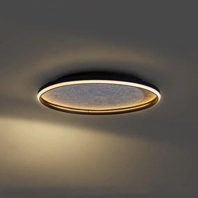 Designové stropní svítidlo černé s plstí vč. LED s 3-stupňovým stmíváním - Xavi Felt
