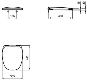 Ideal Standard Dea - Klozetové sedátko ultra ploché Soft-close, Bílá matná, T676783