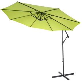 Slunečník Acerra Ø 3m polyester/ocel - zeleno-citronový se stojanem
