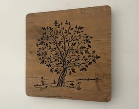Li-Go "Ořešák" světelný obraz s baterií 62x62cm varianta ovládání: manuál/pohybové čidlo, provedení povrchu: dub