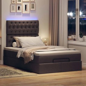 Osmanský rám postele s matrací tmavě šedá 120x200cm textil 3314082