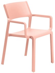 OnaDnes -20% Nardi Lososově růžová plastová zahradní židle Trill s područkami