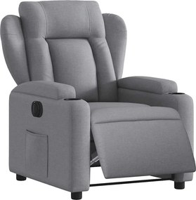 Elektrické polohovací křeslo světle šedé textil 3204458