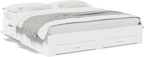 Rám postele se zásuvkami bílý 180 x 200 cm kompozitní dřevo 3280363