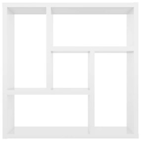 Nástěnná police bílá vysoký lesk 45,1x16x45,1 cm dřevotříska - Default Title