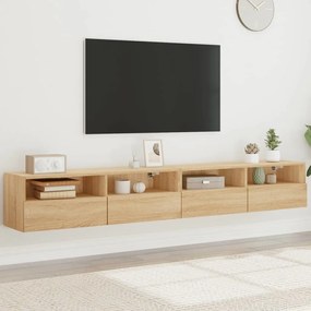 vidaXL Nástěnné TV skříňky 2 ks 100 x 30 x 30 cm kompozit [836893] Barva: dub sonoma