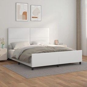 Rám postele s čelem bílý 160x200 cm umělá kůže 3125458