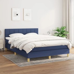 Box spring postel s matrací modrá 140x200 cm textil 3140623