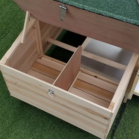 PawHut bantamový kurník s výběhem a hřady, zimní kurník z borovicového dřeva, hnízdní box pro křepelky, 196 x 76 x 97 cm | Aosom.de