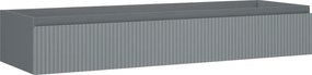 Mexen Rivel, koupelnová skříňka pod umyvadlo 140 cm, 1 zásuvka, drážkovaná, grafitová matná, 91A20-14023-1-BF66