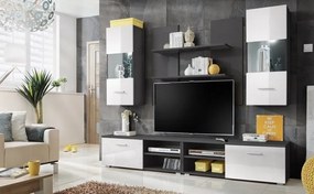 Casarredo - Komfort nábytek Obývací stěna, sestava GEBO šedá/bílý lesk