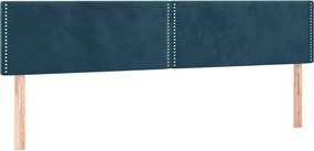 Box spring postel s matrací a LED tmavě modrá 200x200 cm samet 3134367