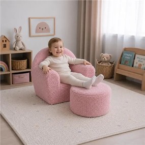 Dětská taburetka New Baby Teddy pink