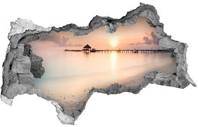 Wallmuralia Nálepka fototapeta 3D výhled Pláž Maledivy 95x73 cm