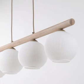 TK Lighting Závěsný lustr Virlo s dekorem dřeva pro žárovku 4x E14 TK11080