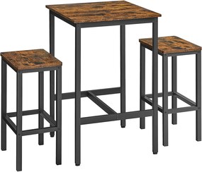 VASAGLE Barový set Industry - stůl + 2 ks židle