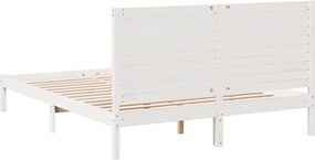 Prodloužený rám postele bez matrace bílý 140 x 210 cm masiv 3309300
