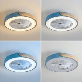 Brilagi - LED Stmív. svítidlo s ventilátorem LED/38W/230V 50 cm modrá/dub + DO