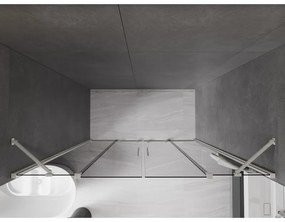 Mexen Velar Duo, posuvné sprchové dveře do otvoru 170 cm, 8mm šedé sklo, broušená ocel, 871-170-000-42-97