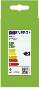 Emos lighting LED žárovka Filament A60 / E27 / 5,9 W (60 W) / 806 lm / teplá bílá 1525743204