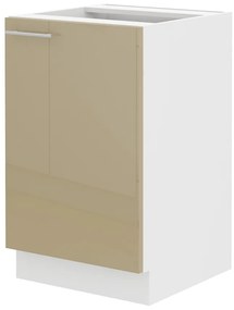 Dolní kuchyňská skříňka pod dřez Lavera 50 ZL 1F BB (bílá + lesk cappucino). 1032388
