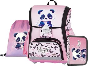 Oxybag PREMIUM - školní set Panda 3 ks: aktovka, penál, sáček