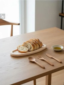 Sinsay - Oválný dřevěný servírovací podnos - béžová