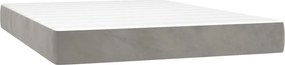 Box spring postel s matrací světle šedá 140x200 cm samet 3137905