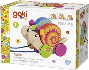 GOKI Dřevěná tahací dvojice šneků Willi a Milli / od 12 měsíců