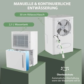 Costway 12 L/den odvlhčovač s 24 H časovačem a 2,2 L nádrž na vodu tichá