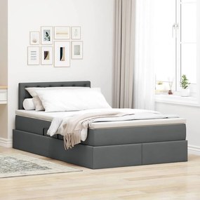 Postel s úložným prostorem a matrací Tmavě šedá 120 x 200 cm 3370627