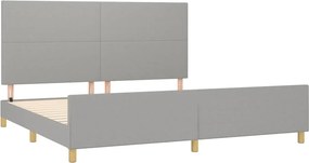 Rám postele bez matrace světle šedý 200 x 200 cm textil 3124919