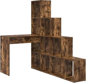Rohový psací stůl s policí Kouřový dub 101,5 x 149,5 x 149,5 cm 3337245