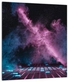 Obraz - Růžovo-modrý kouř (30x30 cm)