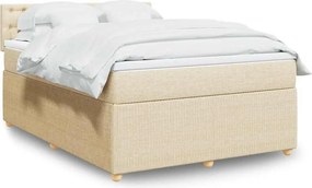 Box spring postel s matrací krémová 140x200 cm textil 3289798