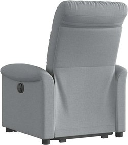 Elektrické zvedací polohovací křeslo světle šedé textil 3303274