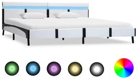 Rám postele s LED světlem bílý umělá kůže 180 x 200 cm 280301