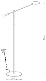 Lucide 19766/09/12 - LED Stmívatelná stojací lampa ANSELMO LED/9W/230V chrom