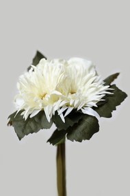 Bílá umělá kytice so světlo žlutým odstínem 25cm
