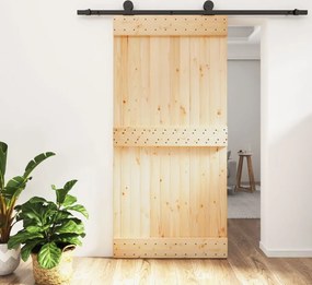 vidaXL Posuvné dveře s kováním 100 x 210 cm masivní borové dřevo [3203069]