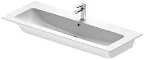 Duravit ME by Starck - Nábytkové umyvadlo 123x49 cm, s 1 otvorem pro baterii, s WonderGliss, bílá 23611200001